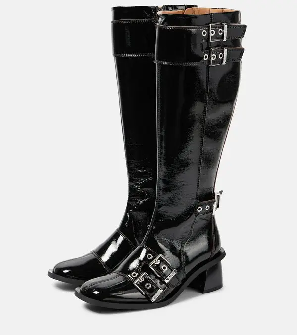 GANNI Faux Leather Knee-high Boots