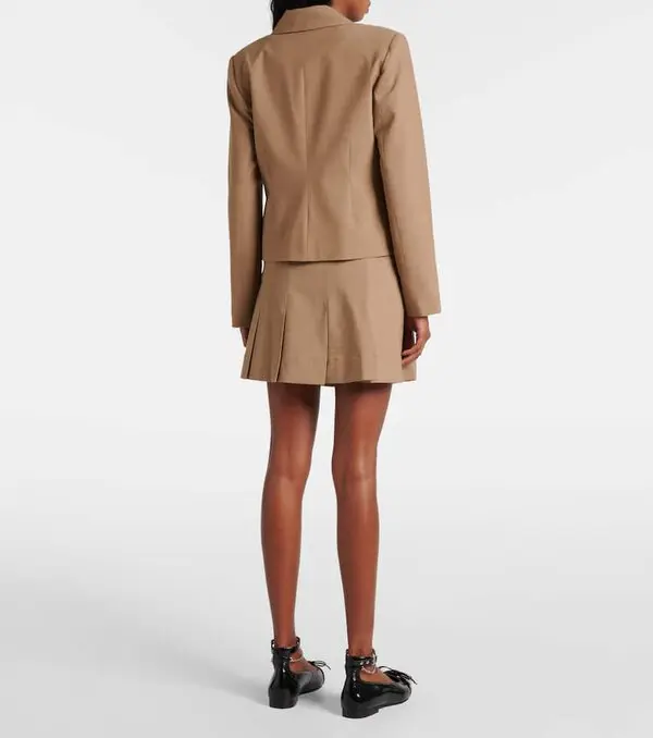 GANNI Twill Blazer - Brown