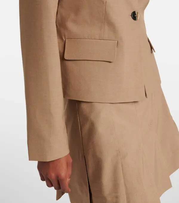 GANNI Twill Blazer - Brown