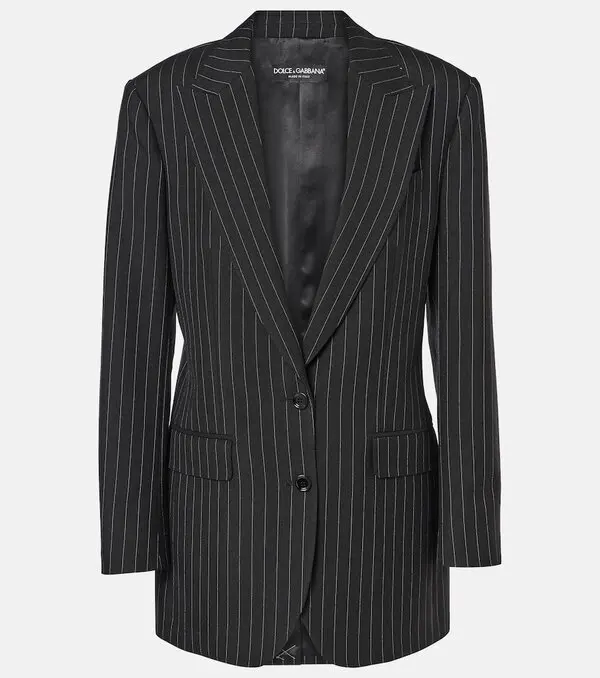 Dolce & Gabbana Pinstripe Virgin Wool Blazer - Grey