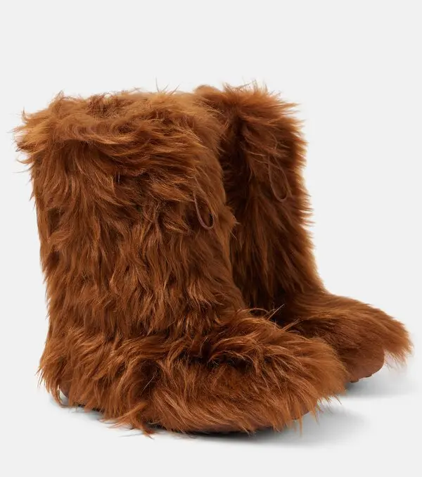 TOD'S Shearling Ankle Boots - Brown
