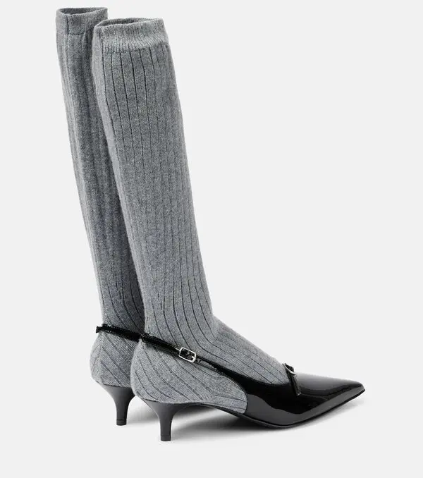 Magda Butrym Leather-trimmed Sock Boots