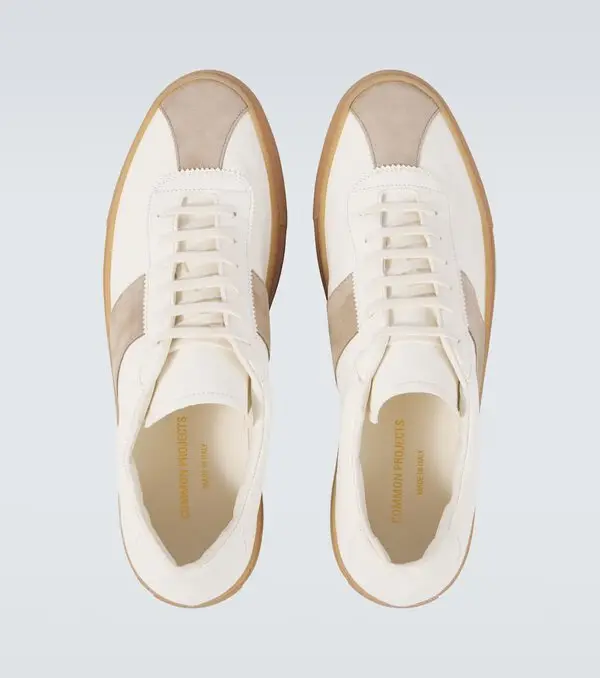 COMMON PROJECTS Tennis Suede-trimmed Leather Sneakers