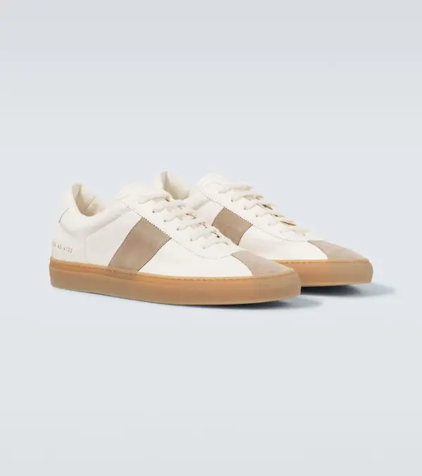 COMMON PROJECTS Tennis Suede-trimmed Leather Sneakers