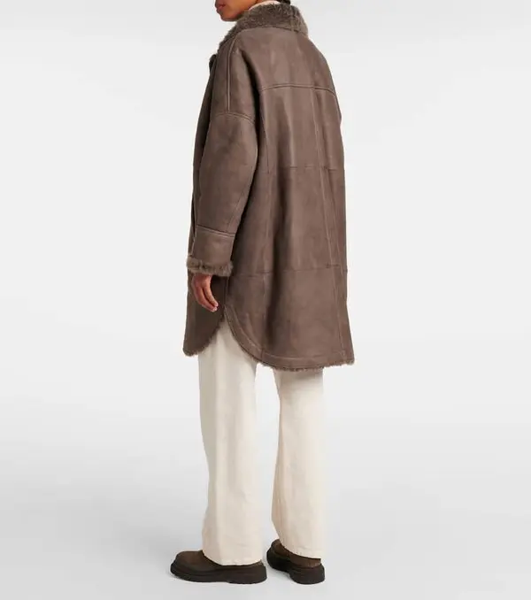 Brunello Cucinelli Shearling-lined Leather Coat