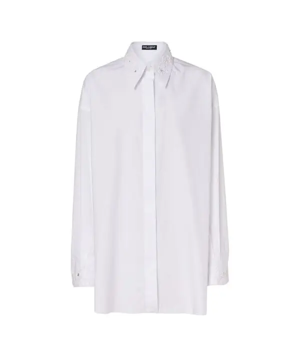 Dolce & Gabbana Embroidered Cotton Poplin Shirt
