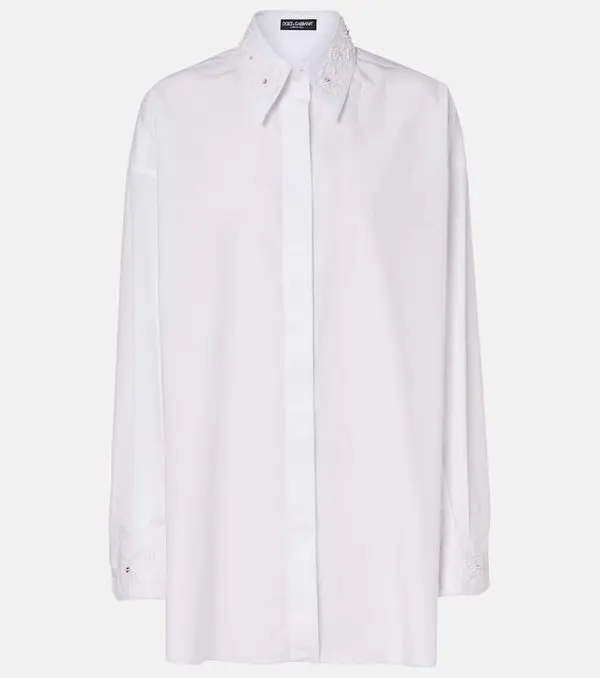 Dolce & Gabbana Embroidered Cotton Poplin Shirt