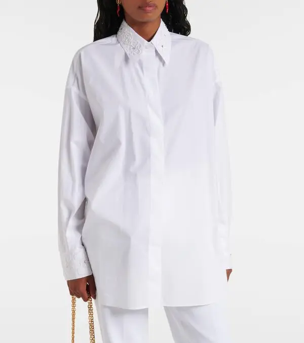Dolce & Gabbana Embroidered Cotton Poplin Shirt