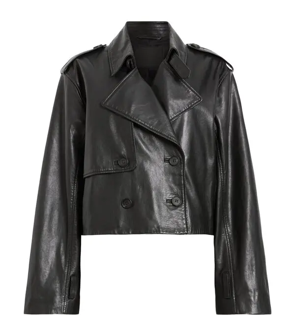 ALLSAINTS Leather Cropped Trench Coat