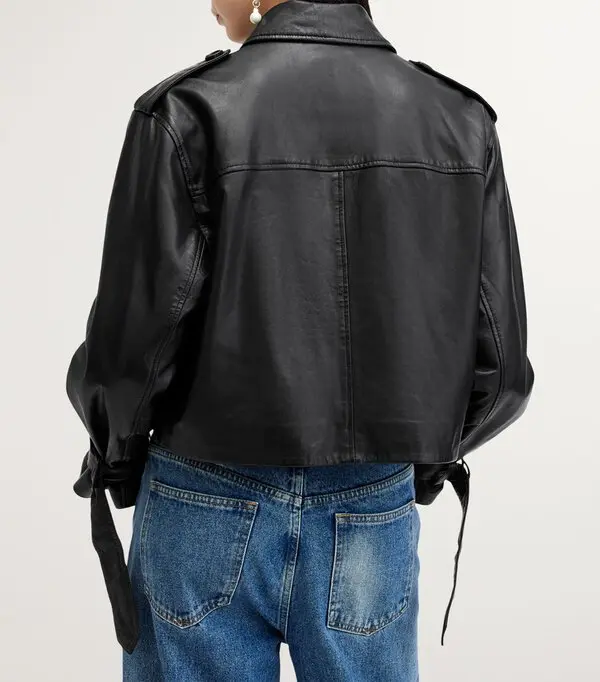 ALLSAINTS Leather Cropped Trench Coat