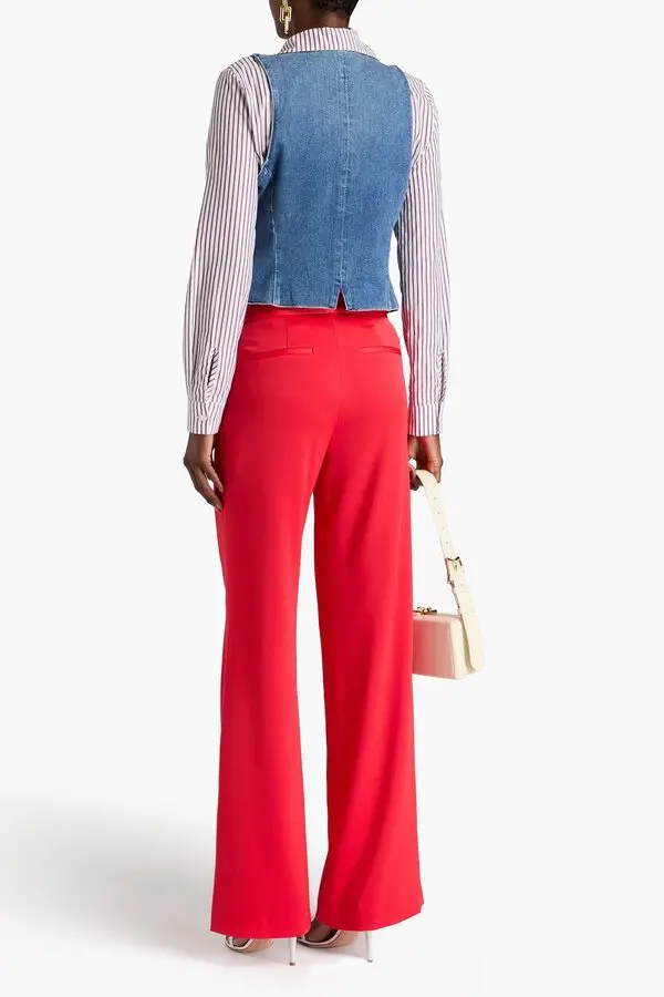 Alice + Olivia Satin-crepe Wide-leg Pants
