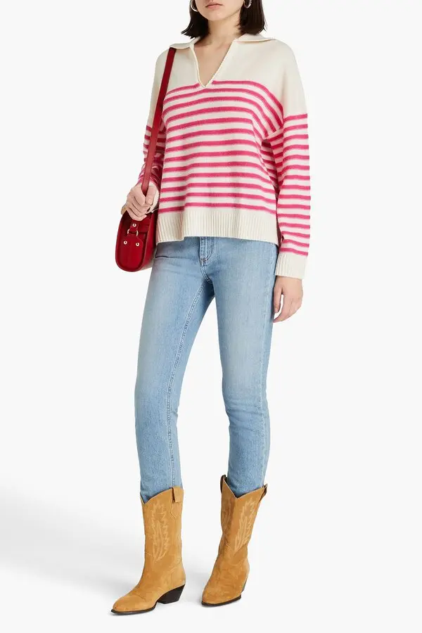Maje Striped Cashmere Sweater
