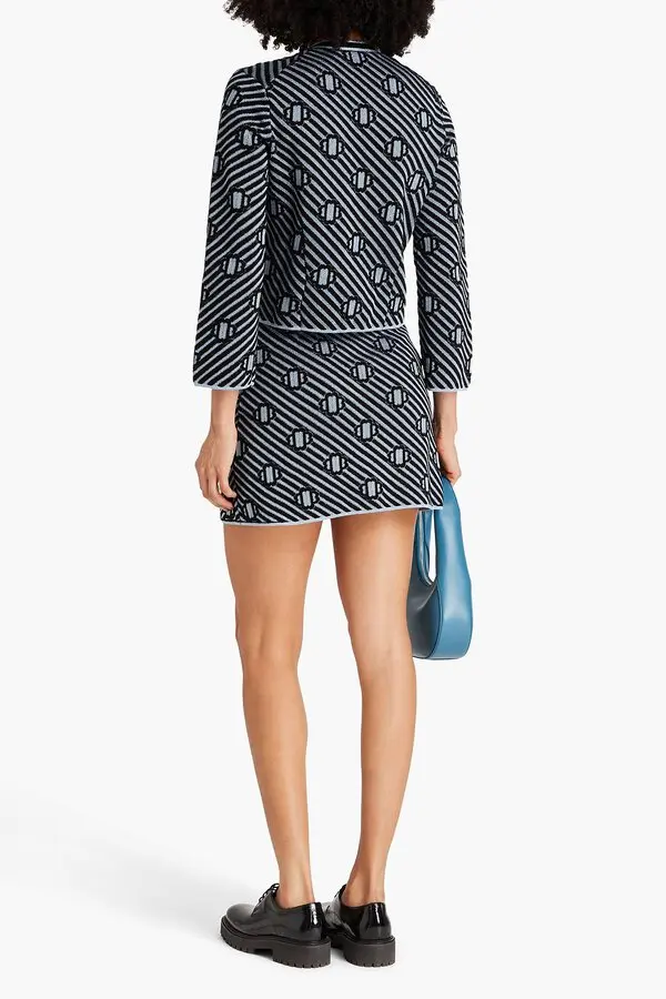 Maje Metallic Jacquard-knit Mini Skirt - Black