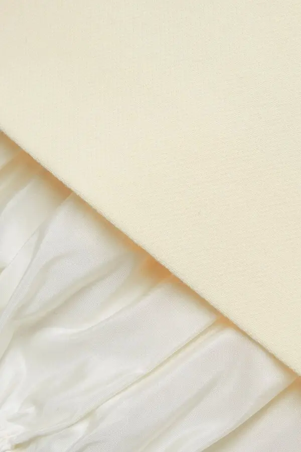 Tory Burch Silk-trimmed Wool Midi Skirt - Cream