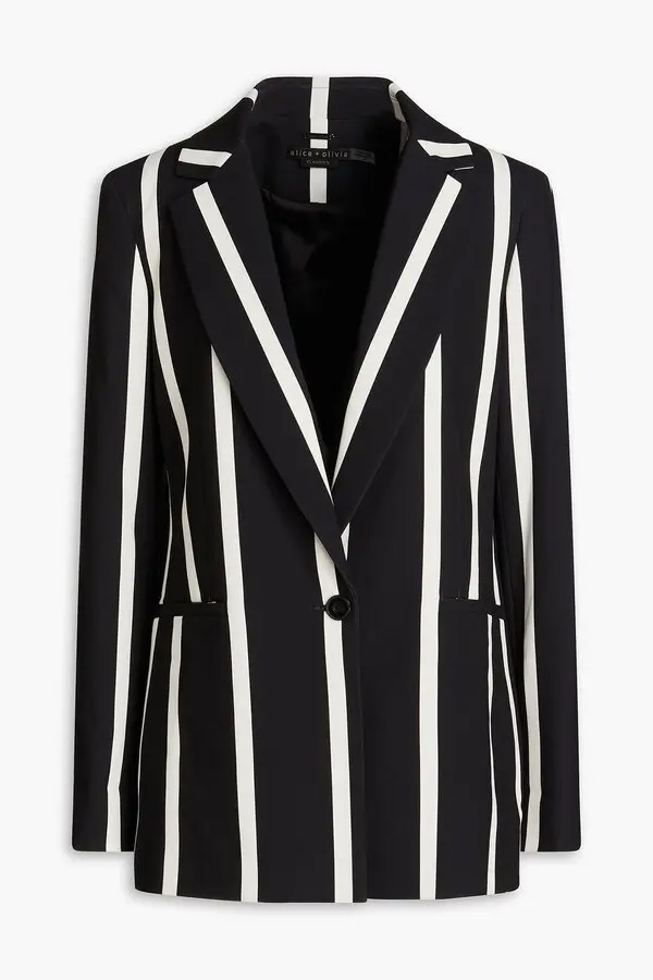 Alice + Olivia Skye Striped Crepe Blazer