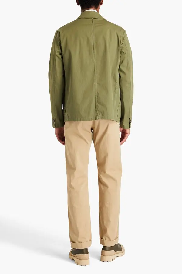 SLOWEAR Montedoro Herringbone Cotton-blend Jacquard Jacket - Army Green