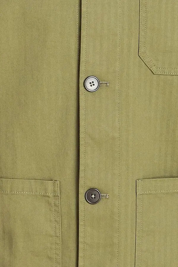 SLOWEAR Montedoro Herringbone Cotton-blend Jacquard Jacket - Army Green