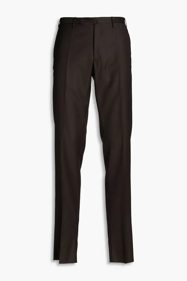 SLOWEAR Incotex Sharkskin Slim-fit Wool Trousers - Dark Brown