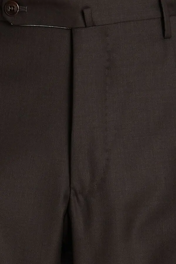 SLOWEAR Incotex Sharkskin Slim-fit Wool Trousers - Dark Brown
