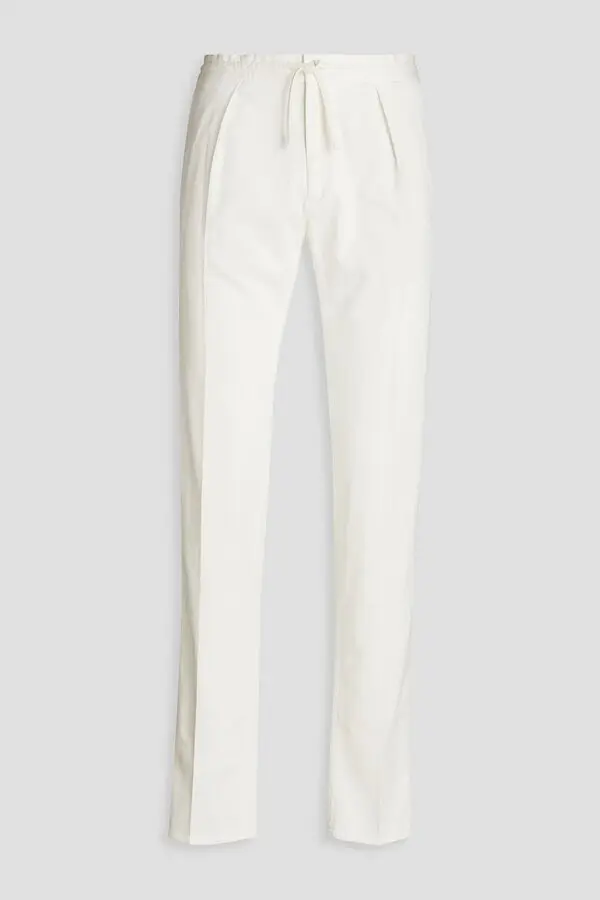 SLOWEAR Incotex Cotton-blend Twill Drawstring Pants - White
