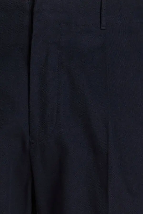SLOWEAR Incotex Pleated Cotton Trousers - Midnight Blue