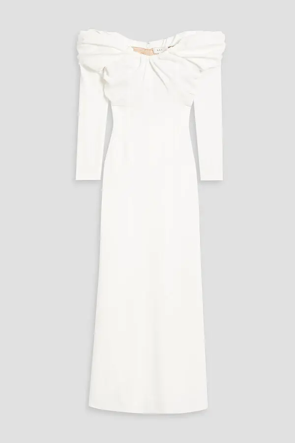 A.L.C. Off-the-shoulder Pleated Cady Maxi Dress