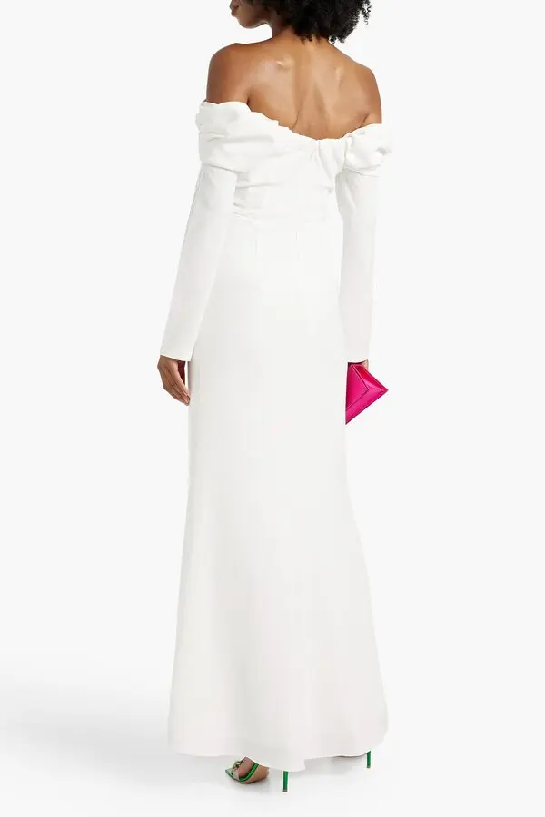 A.L.C. Off-the-shoulder Pleated Cady Maxi Dress