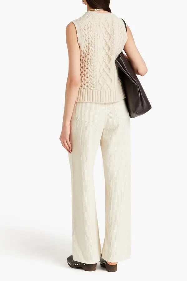 WANDLER Magnolia Cotton-corduroy Wide-leg Pants