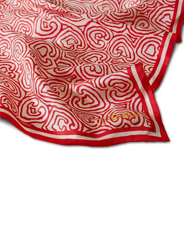 PRATESI Cuore Silk Scarf With Hand Rolled Hem - Red