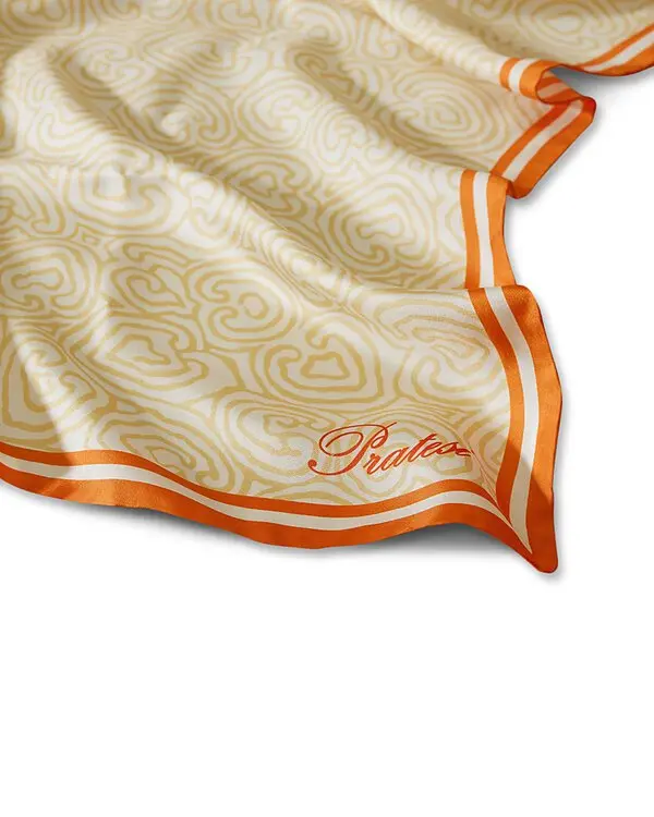 PRATESI Cuore Silk Scarf With Hand Rolled Hem - Tan/orange