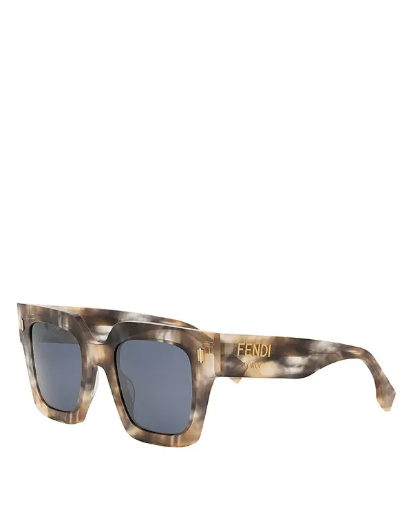 Fendi Roma Square Sunglasses, 50mm - Havana/blue Solid