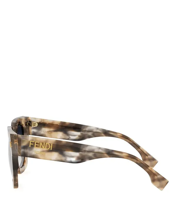 Fendi Roma Square Sunglasses, 50mm - Havana/blue Solid