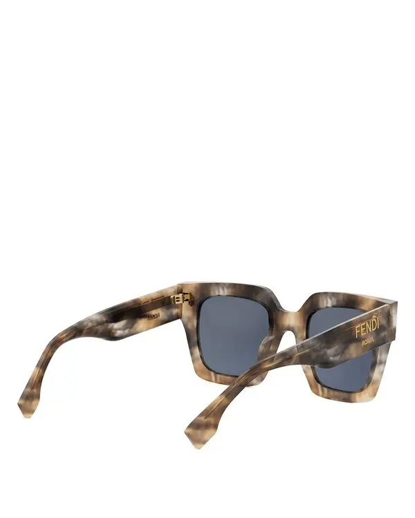 Fendi Roma Square Sunglasses, 50mm - Havana/blue Solid