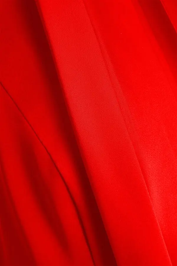NICHOLAS Belted Wrap-effect Satin-crepe Halterneck Gown