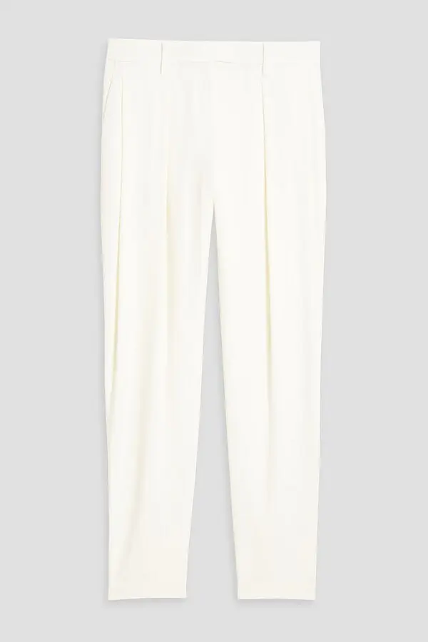 Brunello Cucinelli Pleated Twill Straight-leg Pants - Ivory