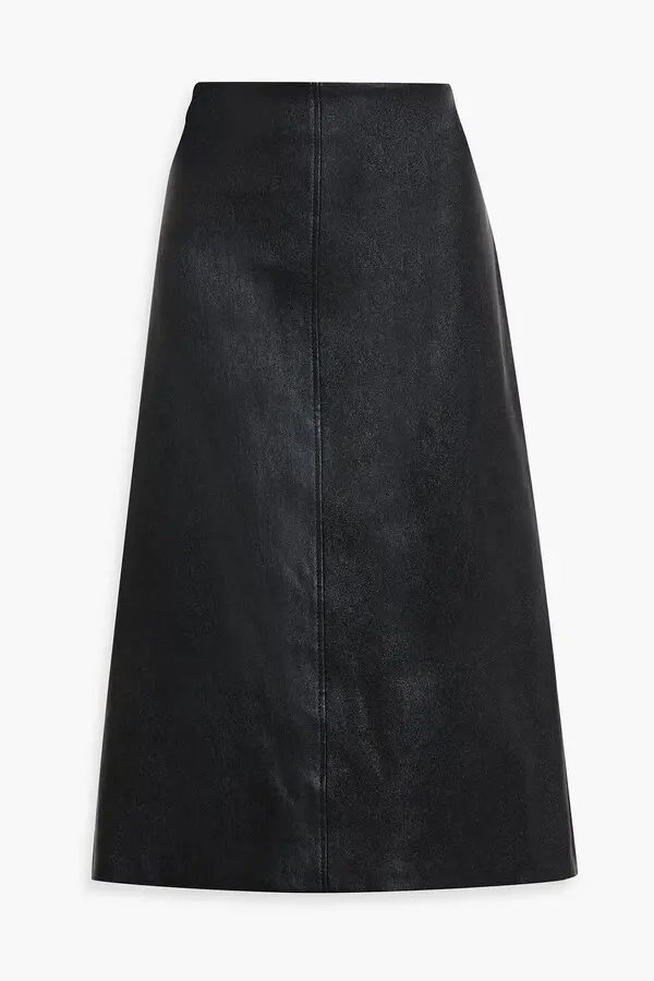 Brunello Cucinelli Leather Midi Skirt