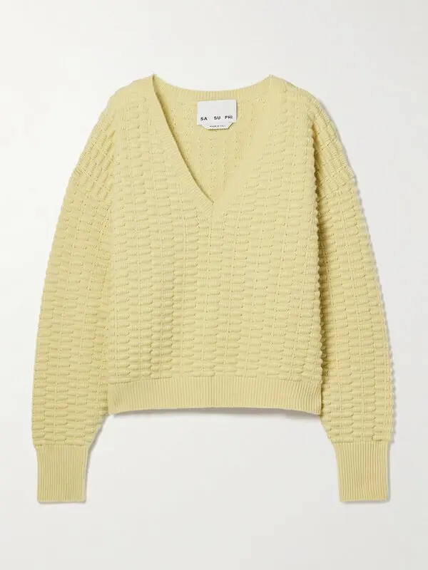 Sasuphi Textured Merino Sweater - Yellow