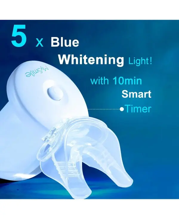 MYSMILE Teeth Whitening 5 Led Light With Teeth Whitening Trays - White