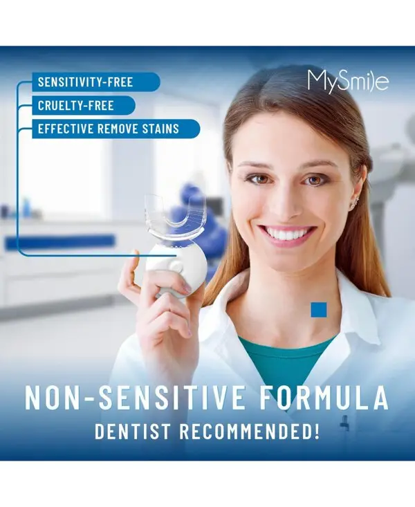 MYSMILE Teeth Whitening 5 Led Light With Teeth Whitening Trays - White