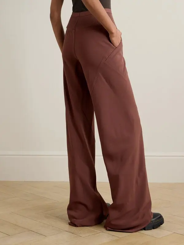 Rick Owens Paneled Charmeuse Track Pants