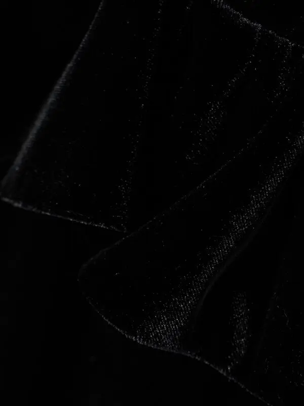 Alessandra Rich Strapless Bow-detailed Velvet Jumpsuit