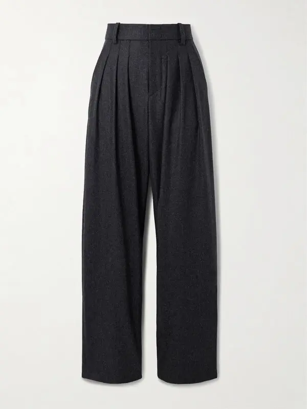 Isabel Marant Casile Pleated Straight-leg Pants