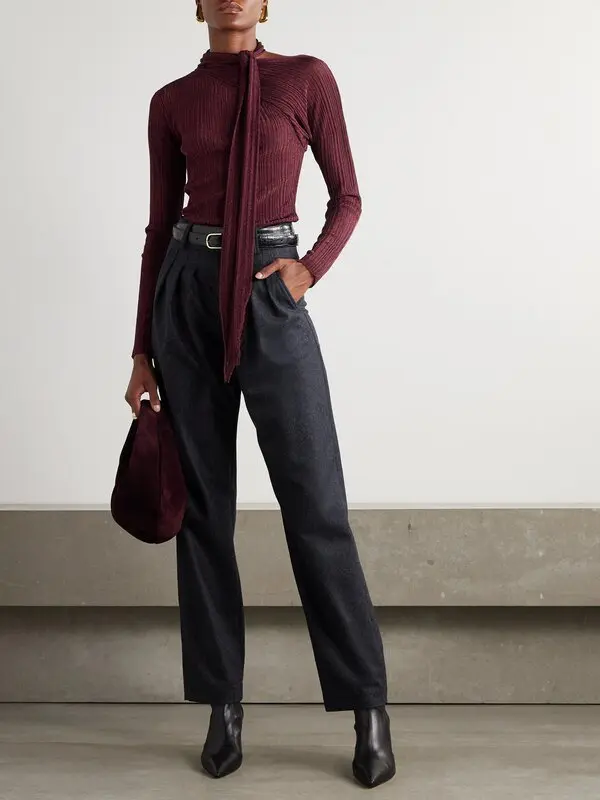 Isabel Marant Casile Pleated Straight-leg Pants