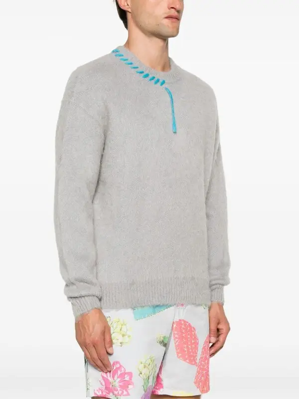 BONSAI Decorative-stitching Jumper - Grey