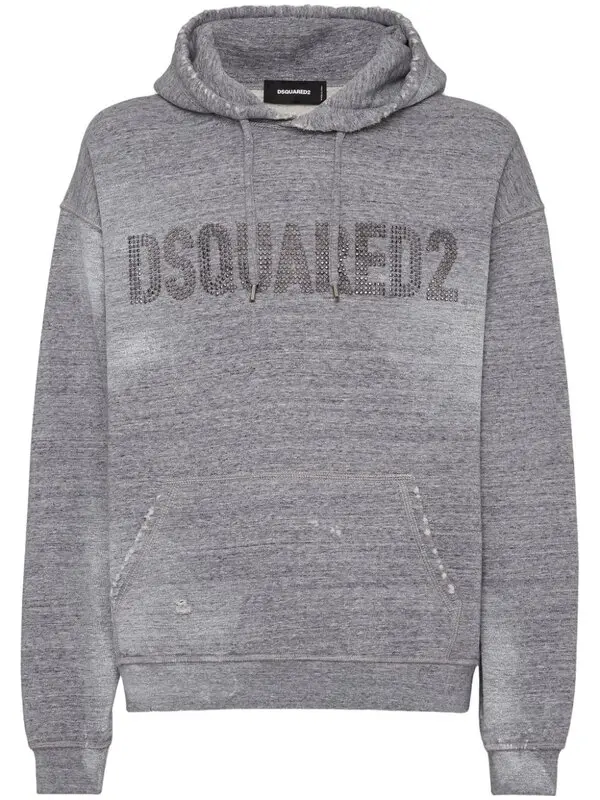 Dsquared2 Logo-embellished Hoodie - Grey