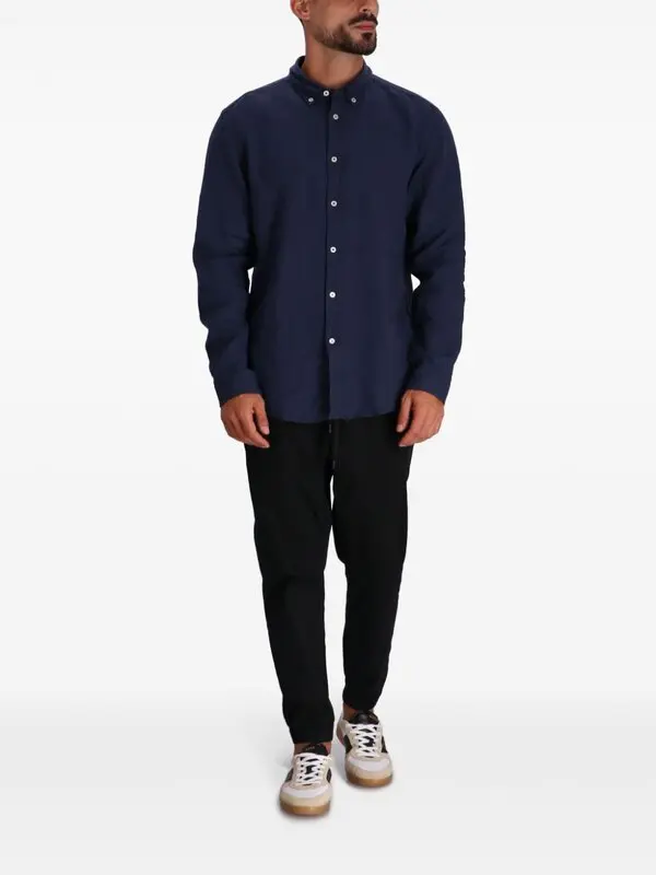 BOSS Logo-embroidered Shirt - Blue