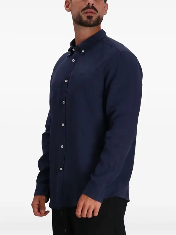 BOSS Logo-embroidered Shirt - Blue