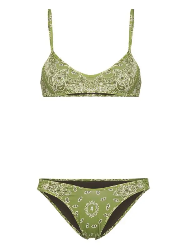 Attico Bandana-print Bikini Set - Green