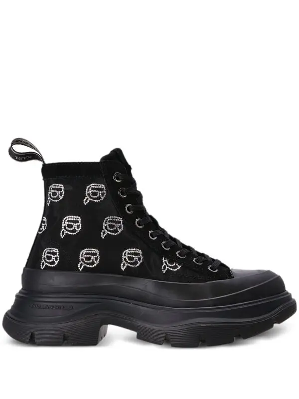 Karl Lagerfeld Luna Rhinestone Mesh Boots