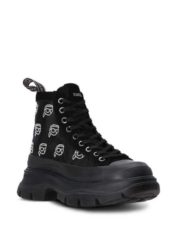 Karl Lagerfeld Luna Rhinestone Mesh Boots